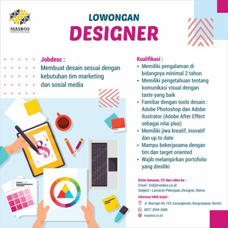 Lowongan Kerja Designer - Copywriter - Videografer - Staff HRD di ...