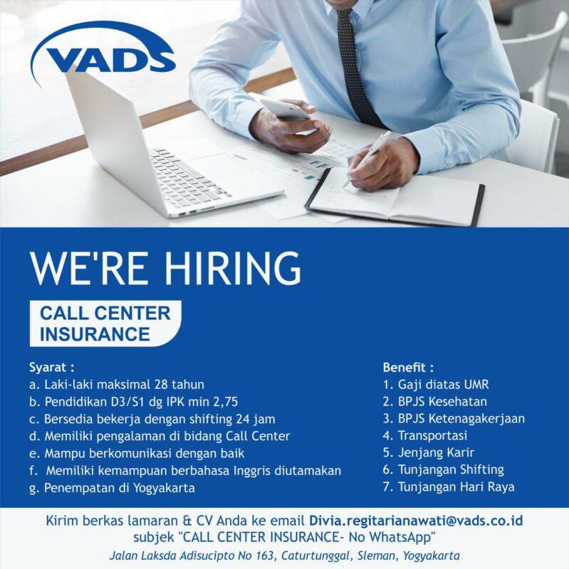 Lowongan Kerja Call Center Insurance - Call Center Ecommerce di PT ...