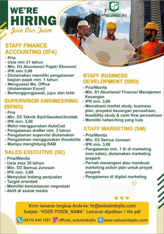 Lowongan Kerja Staff Finance Accounting - Sales Executive - Staff ...