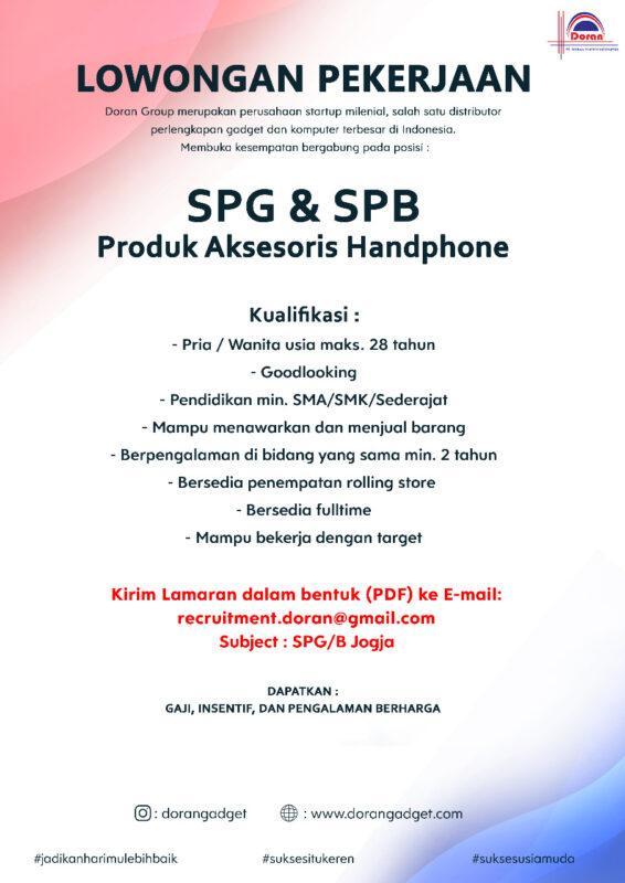 Lowongan Kerja SPG - SPB di PT. Doran Sukses Indonesia - LokerJogja.ID