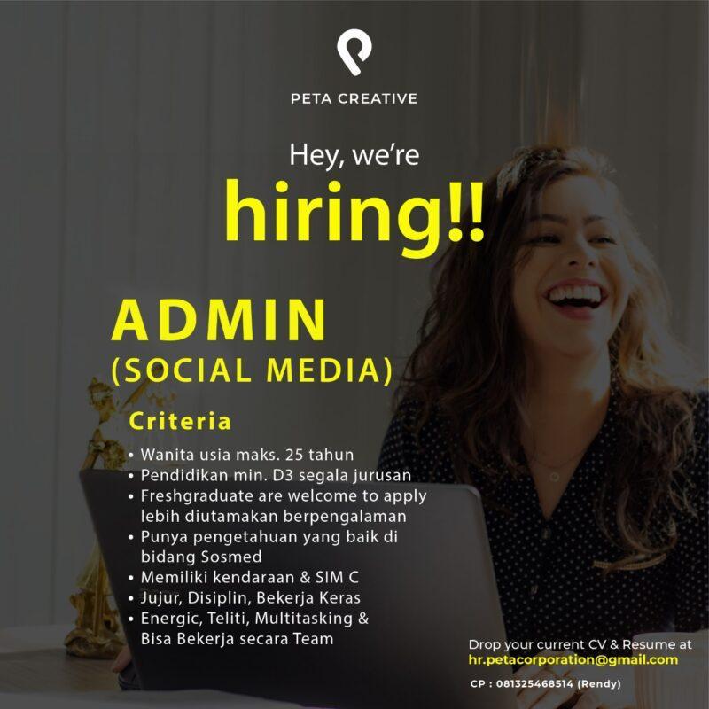 Lowongan Kerja Admin Social Media di Peta Creative - LokerJogja.ID