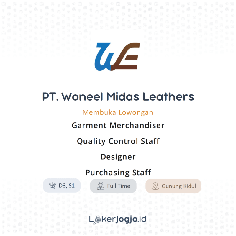 Lowongan Kerja Garment Merchandiser - Quality Control Staff - Designer ...