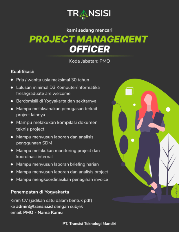Lowongan Kerja Project Management Officer di PT. Transisi Teknologi ...