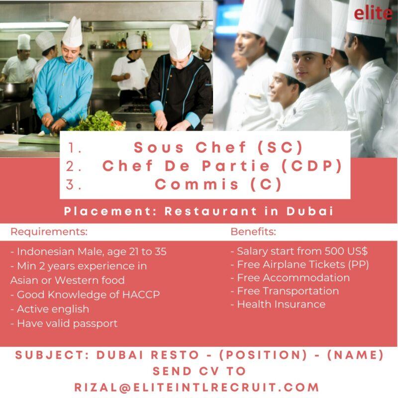 Lowongan Kerja Commis and Demi Chef di Elite International Recruitment ...