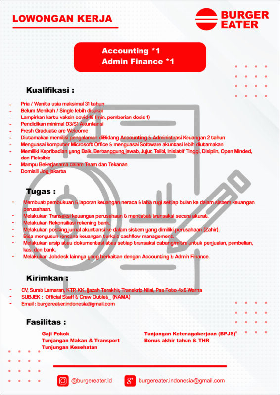 Lowongan Kerja Accounting - Admin Finance - Admin Purchasing - Digital ...