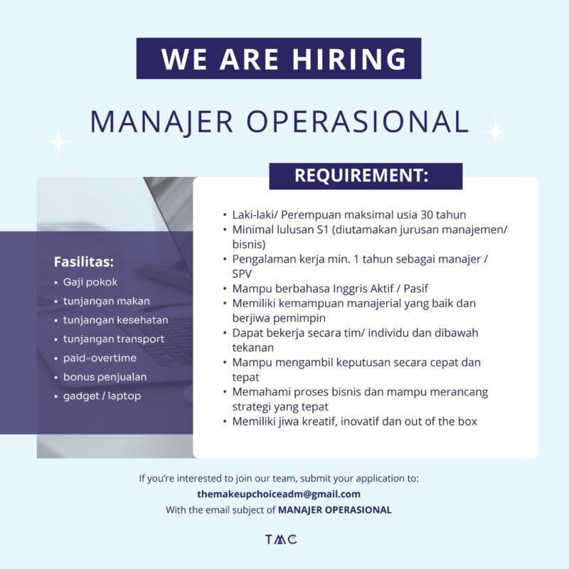 Lowongan Kerja Manajer Operasional di The Makeup Choice - LokerJogja.ID