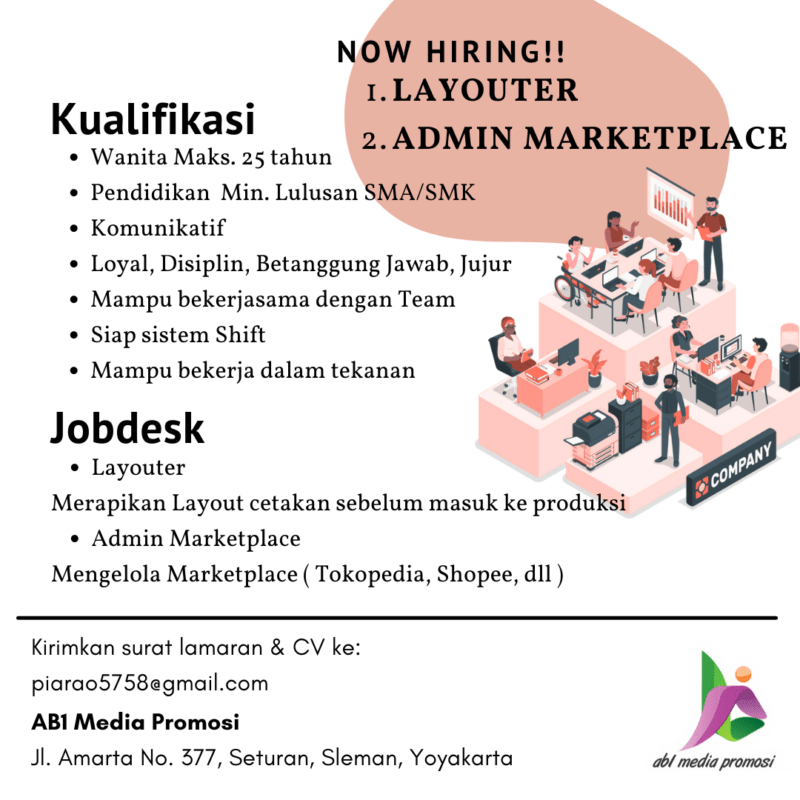 Lowongan Kerja Layouter - Admin Marketplace di AB1 Promotion ...