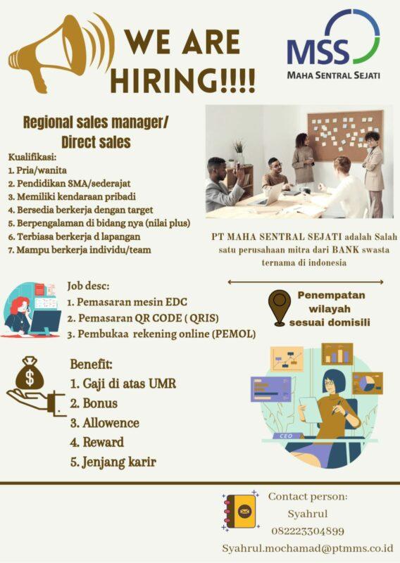Lowongan Kerja Direct Sales/SPV di PT. Maha Sentral Sejati - LokerJogja.ID