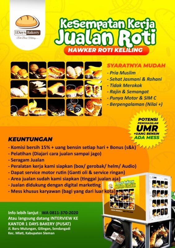 Lowongan Kerja Hawker Roti Keliling di One Days Bakery - LokerJogja.ID