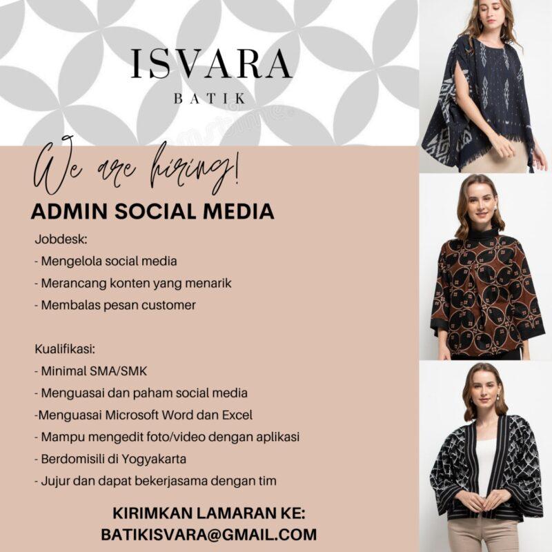Lowongan Kerja Admin Social Media - Admin Marketplace di Batik Isvara - LokerJogja.ID