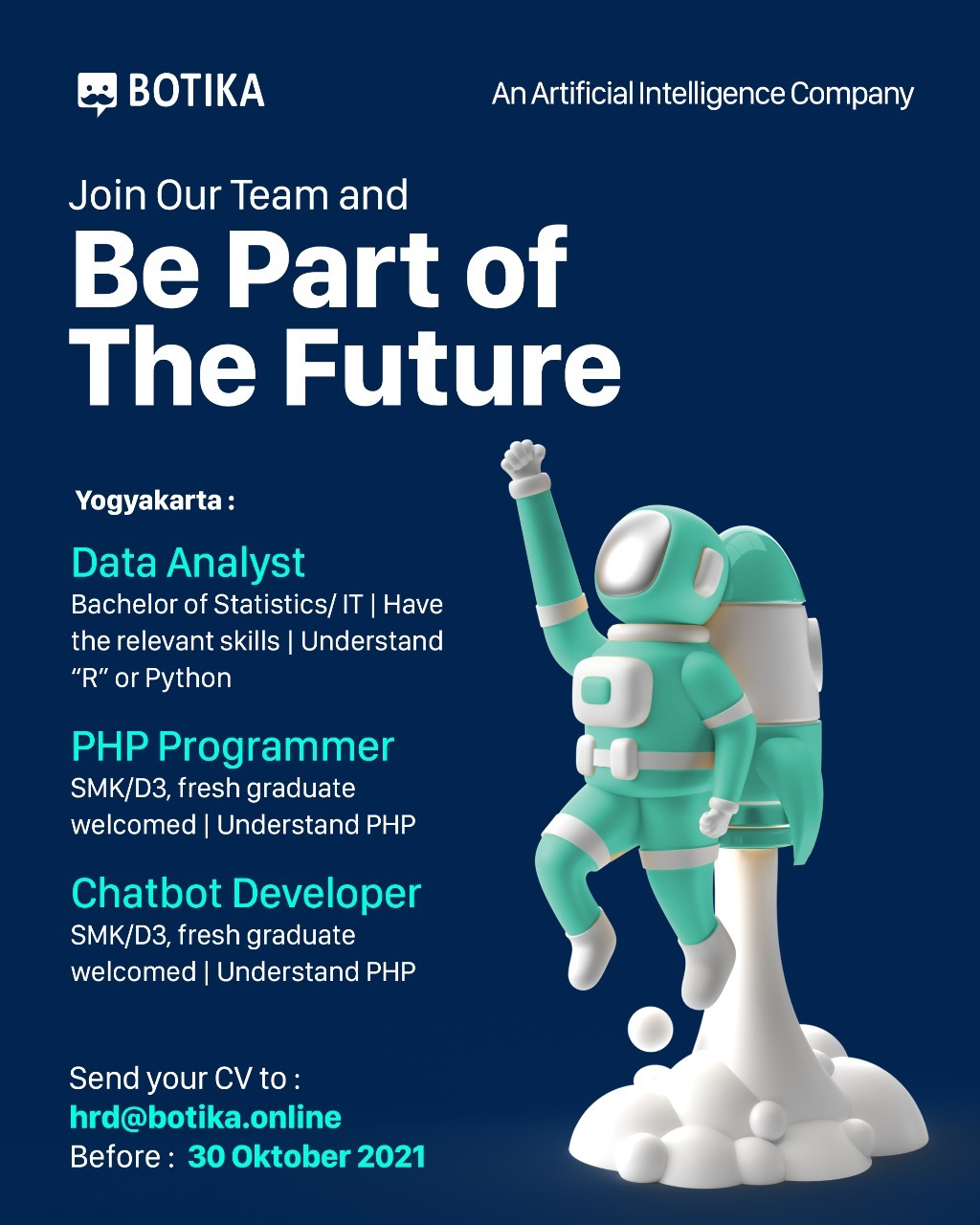 Lowongan Kerja Data Analyst - PHP Programmer - Chatbot Developer di PT ...