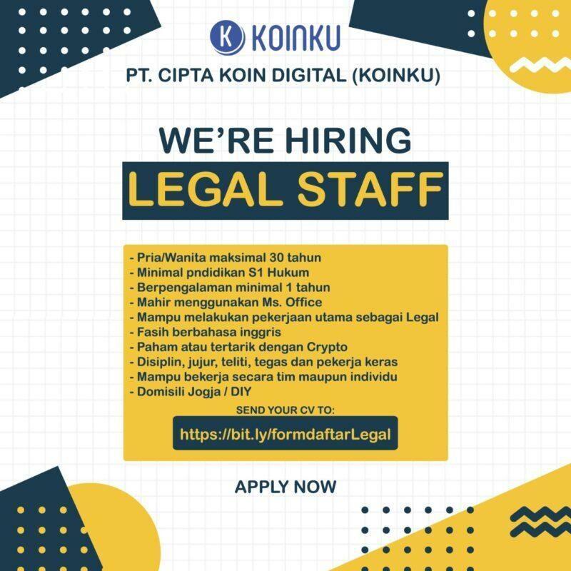 Lowongan Kerja Legal Staff - Customer Service Officer - Cryptocurrency ...