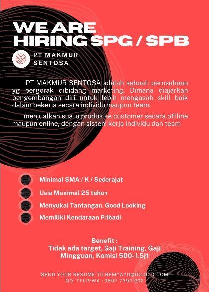 Lowongan Kerja SPG/SPB di PT. Makmur Sentosa - LokerJogja.ID