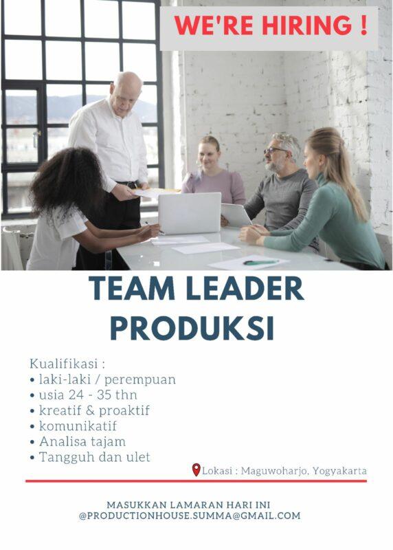 Lowongan Kerja Tim Leader Produksi di Summa Production House ...