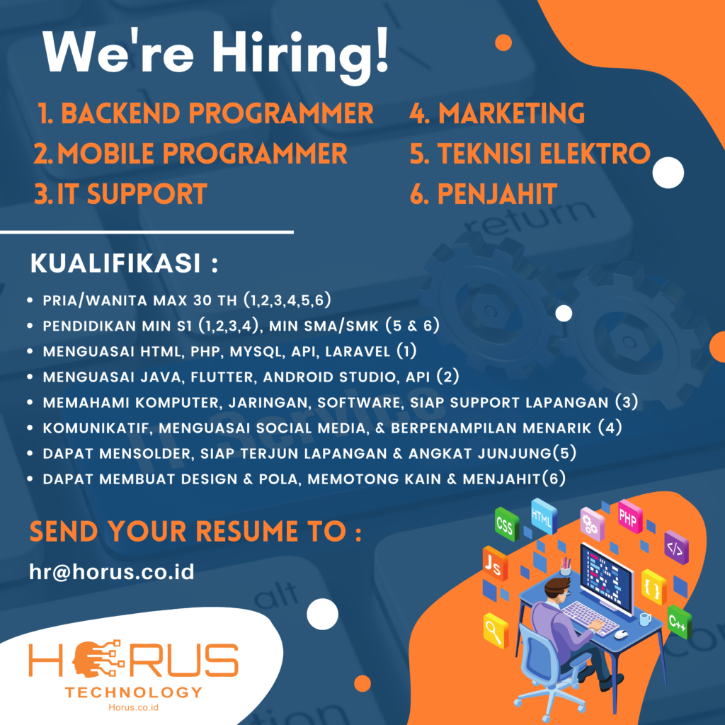 Lowongan Kerja Backend Programmer - Mobile Programmer - IT Support ...