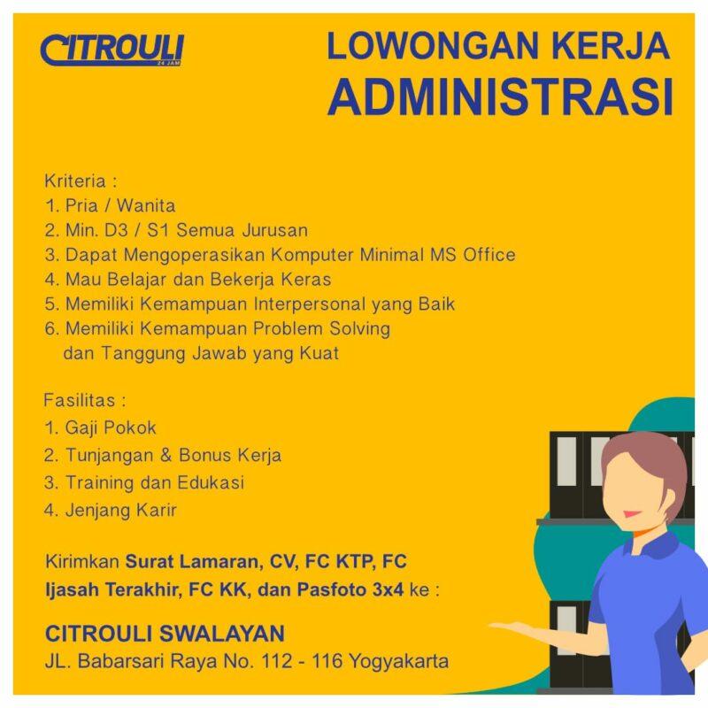 Lowongan Kerja Administrasi - Kasir & Pramuniaga di Citrouli Swalayan ...