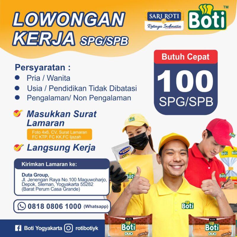 Lowongan Kerja SPG/SPB - SPG/SPB Motoris - Tim Leader Motoris Boti (Sari Roti) di Duta Group ...
