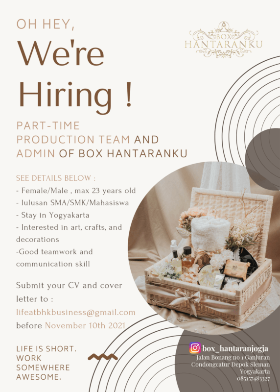 Lowongan Kerja Part Time Production Team - Part Time Admin di Box ...