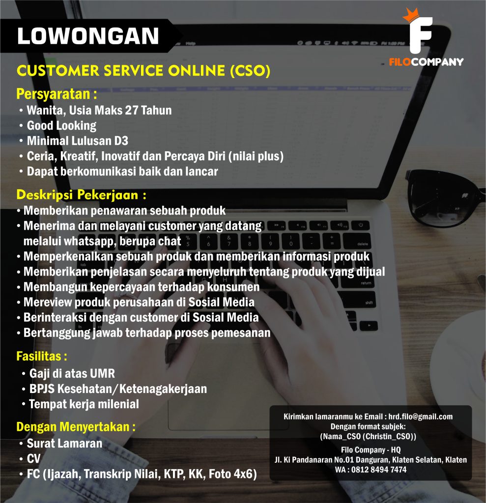 Lowongan Kerja Customer Service Online (CSO) - Staff Finance ...