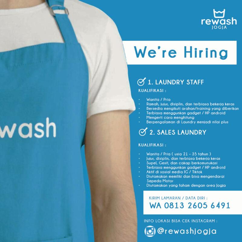 Lowongan Kerja Laundry Staff - Sales Laundry di Rewash Laundry Jogja - LokerJogja.ID