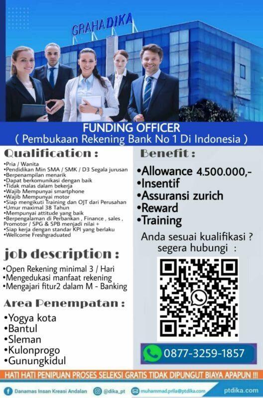 Lowongan Kerja Funding Officer di PT. Danamas Insan Kreasi Andalan - LokerJogja.ID