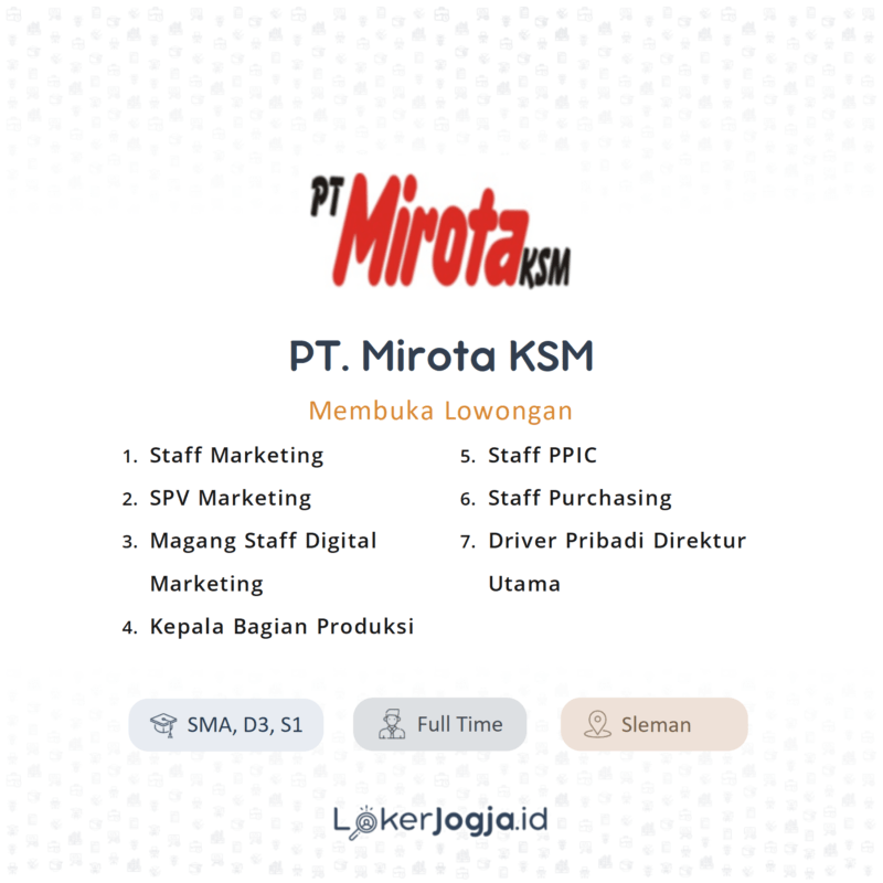 Lowongan Kerja Staff Marketing – SPV Marketing – Magang Staff Digital ...