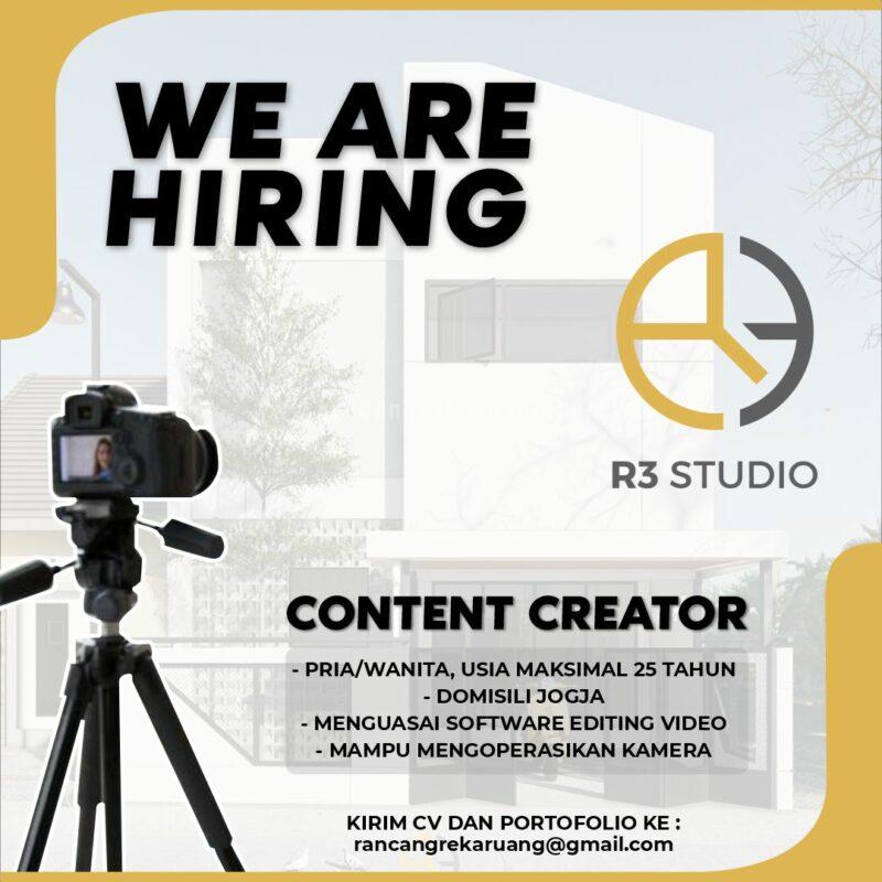 Lowongan Kerja Content Creator Di Studio R3 Lokerjogja Id