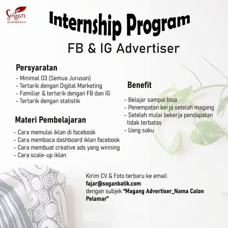 Lowongan Kerja Internship Program FB & IG Advertiser - Customer Service ...