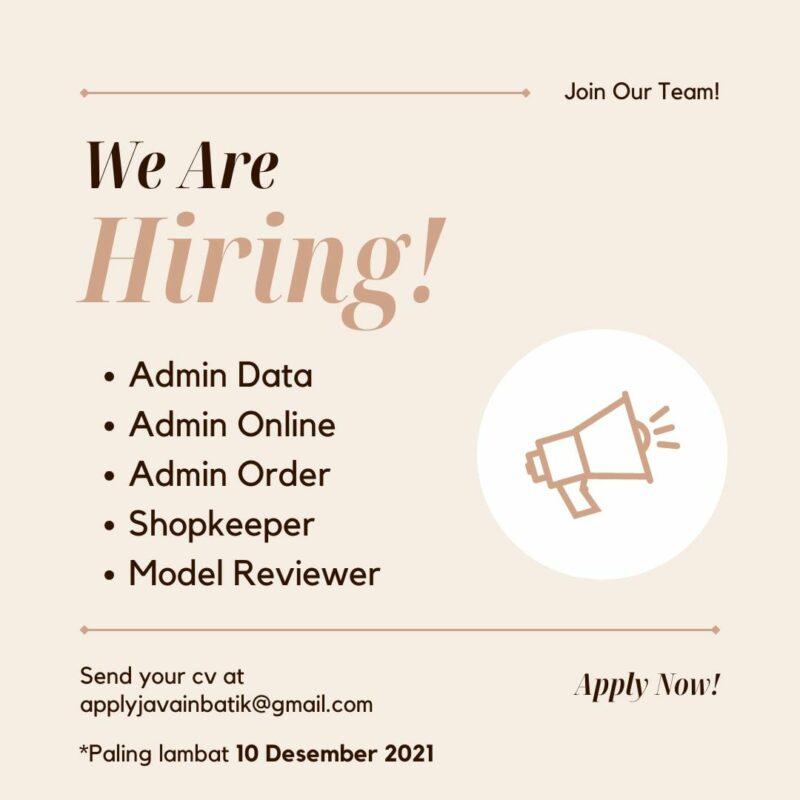 Lowongan Kerja Admin Data - Admin Online - Admin Order - Shopkeeper - Model Reviewer di ...