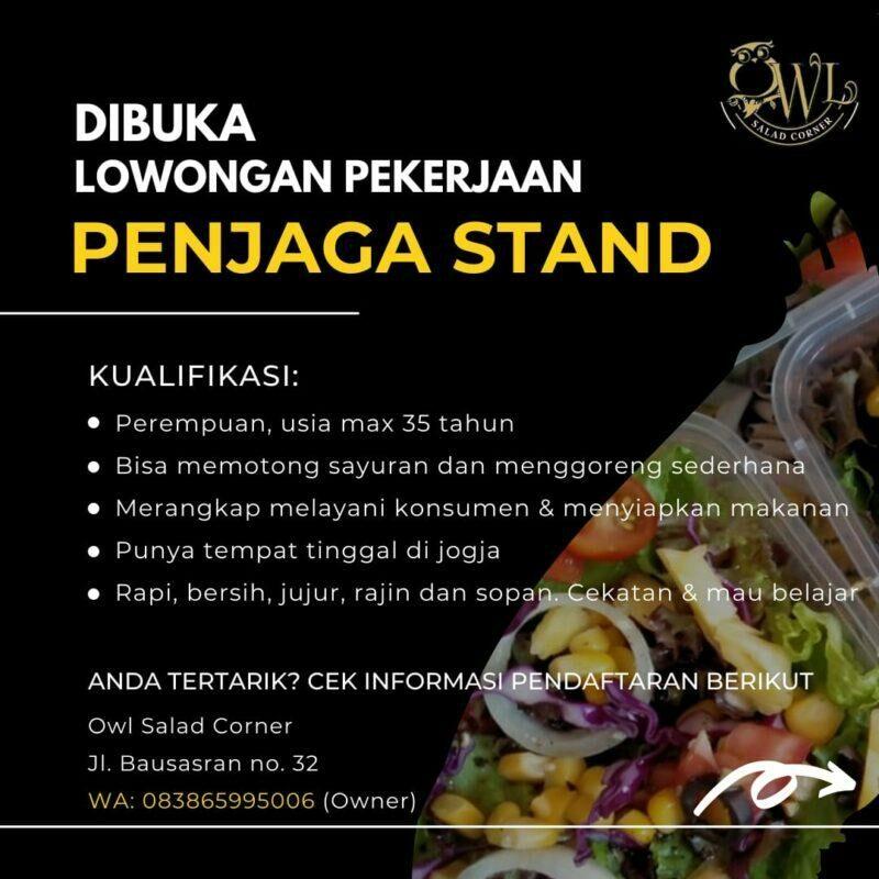 Lowongan Kerja Penjaga Stand di Owl Salad Corner - LokerJogja.ID
