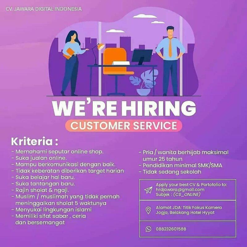 Lowongan Kerja Customer Service Online di CV. Jawara Digital Indonesia ...