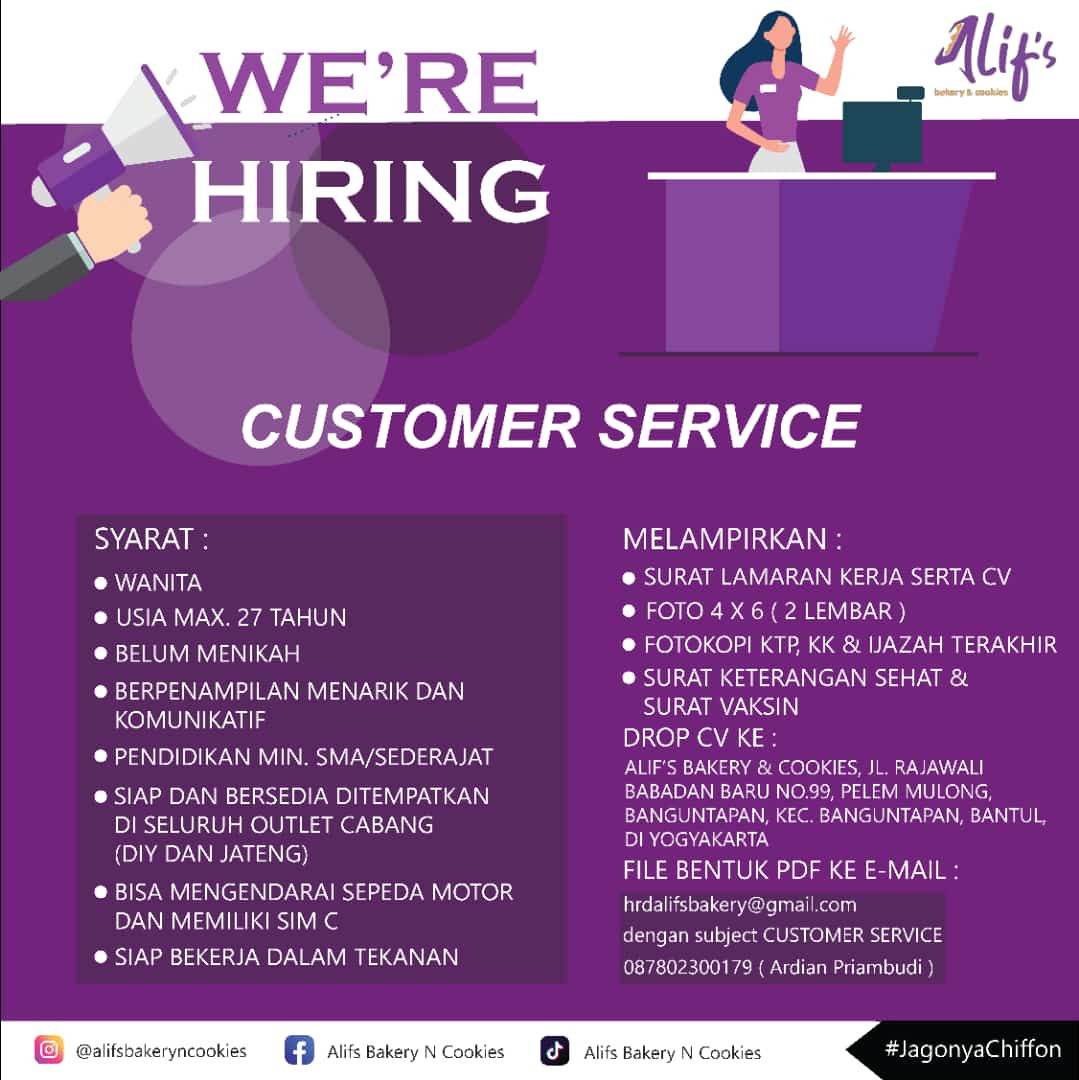 Lowongan Kerja Customer Service - Admin Online - Produksi Chiffon di PT. Fathan Berkah Abadi ...
