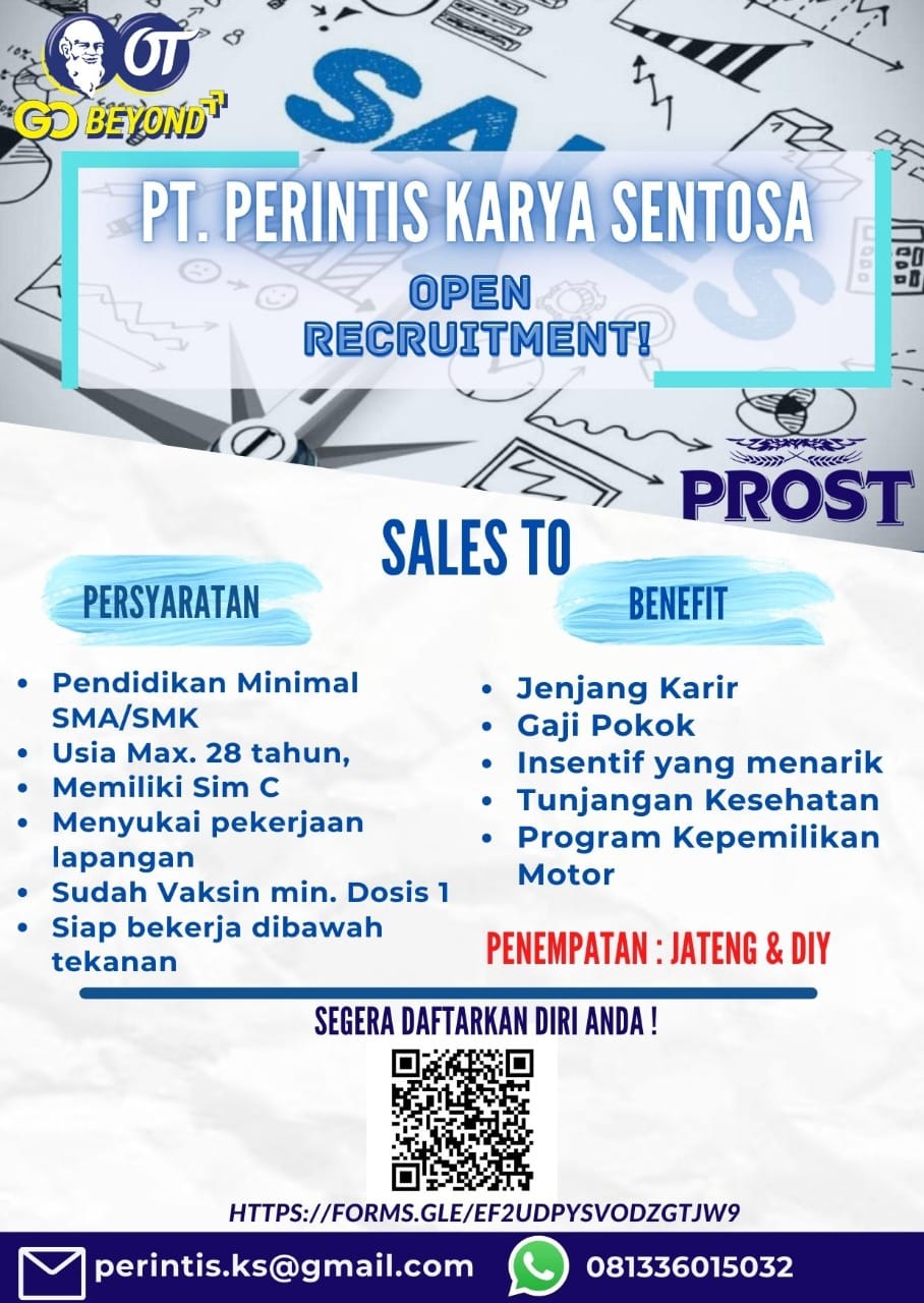 Lowongan Kerja Sales TO - MT Supervisor Operational - MT Sales Manager ...