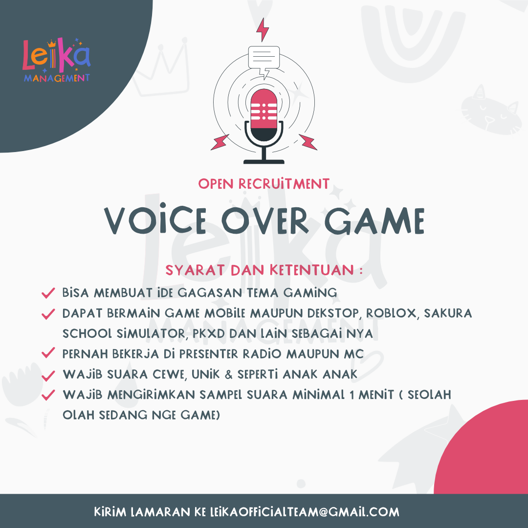 Lowongan Kerja Voice Over Game di Leika Management - LokerJogja.ID