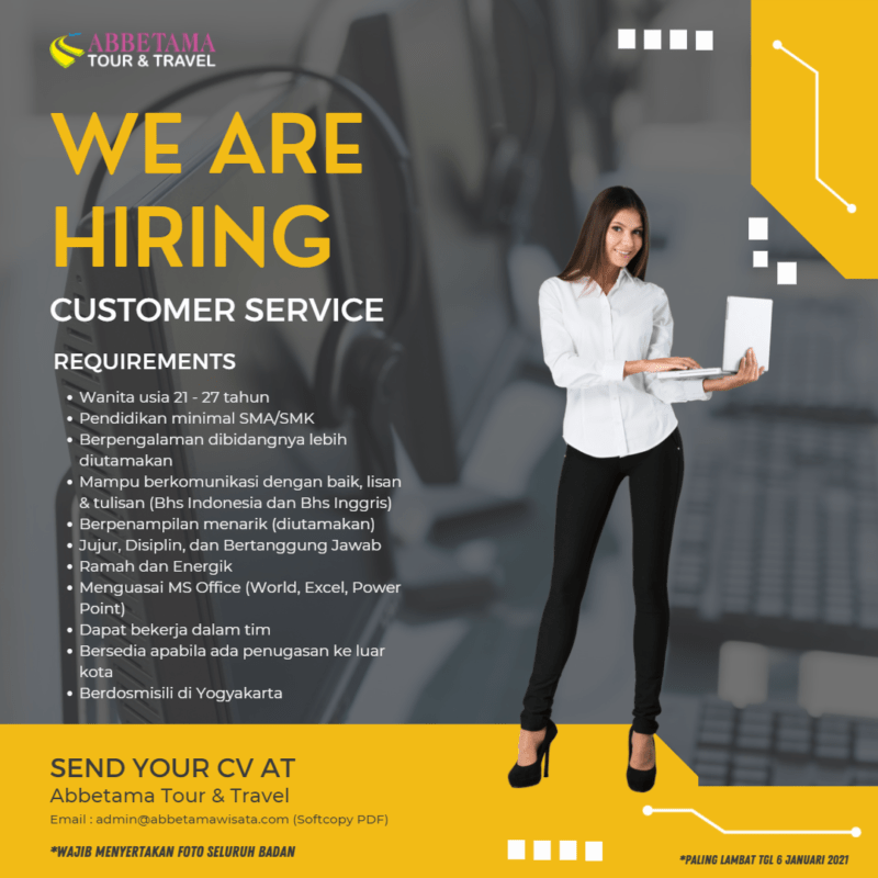Lowongan Kerja Customer Service di PT. Abbe Mandiri Investama - LokerJogja.ID