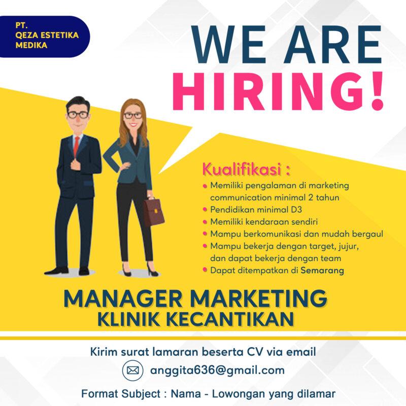 Lowongan Kerja Manager Marketing di PT. Qeza Estetika Medika ...