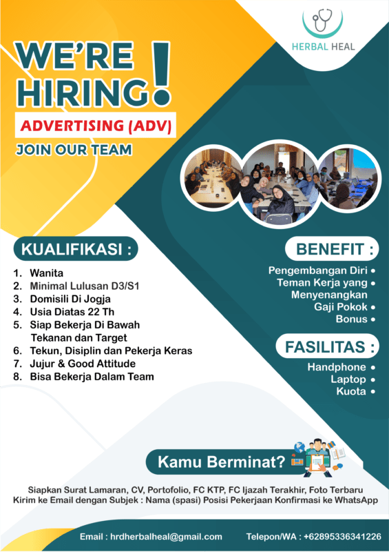 Lowongan Kerja Staff Advertiser di Herbal Heal - LokerJogja.ID