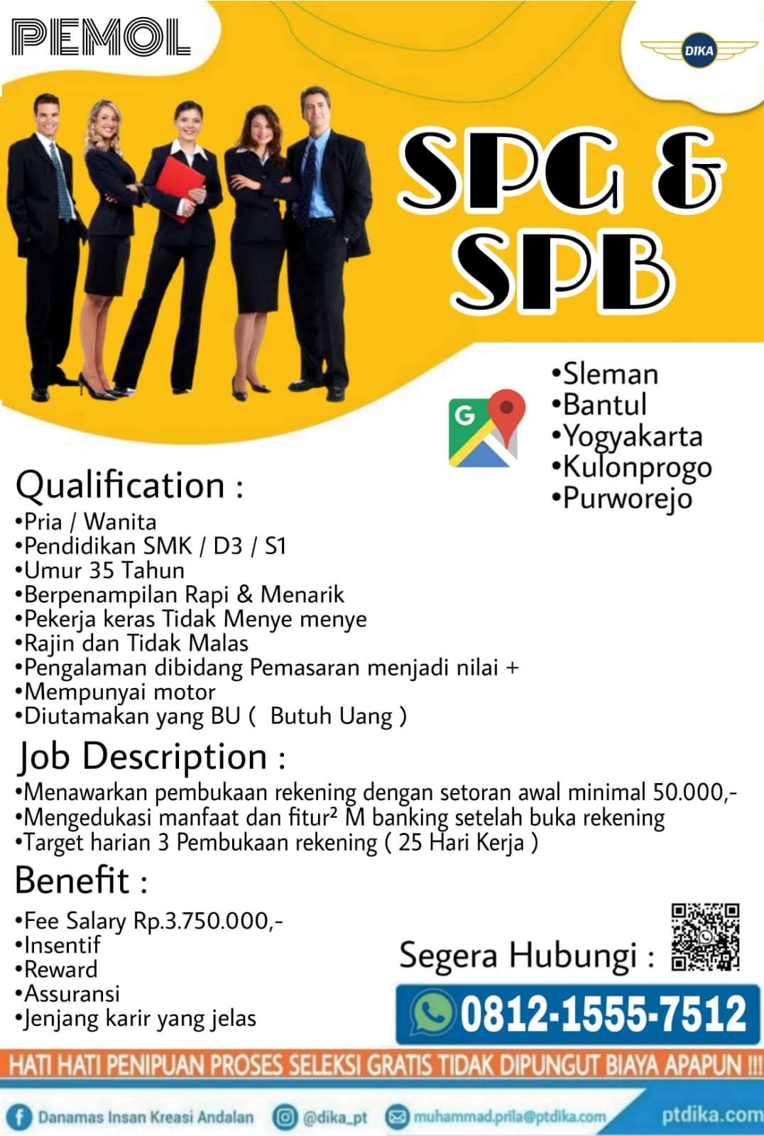 Lowongan Kerja Sales Marketing (SPG/SPB/Promotor) di PT. Danamas Insan Kreasi Andalan ...