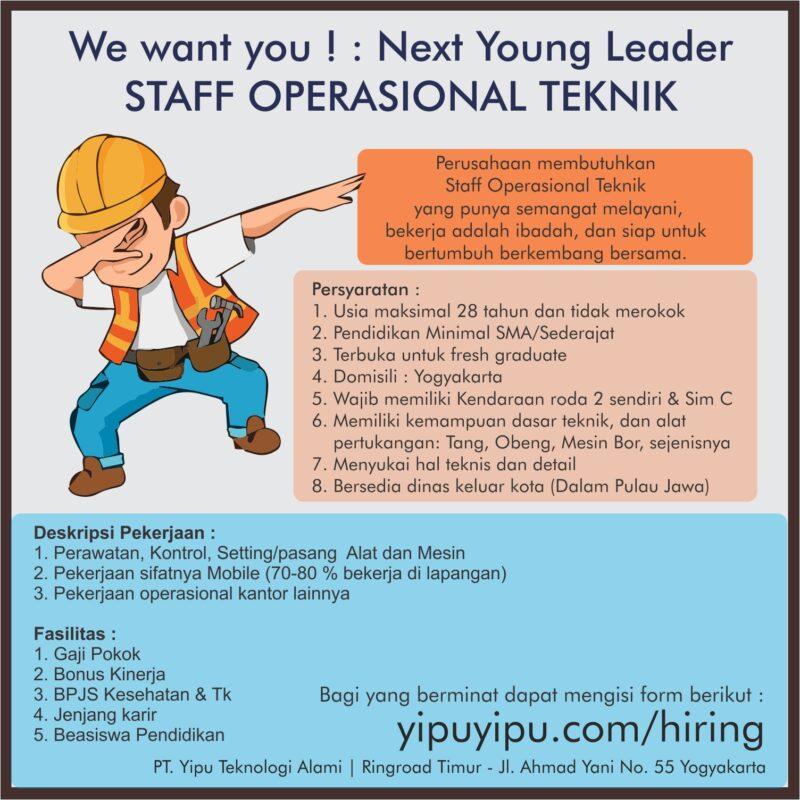 Lowongan Kerja Staff Operasional Teknik di PT. Yipu Teknologi Alami ...