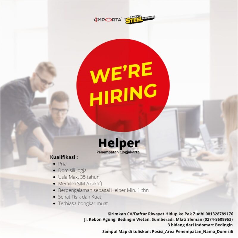 Lowongan Kerja Helper - Produksi OOH - SPV Sales Project - Staff ...