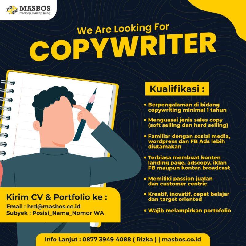 Lowongan Kerja Copywriter - Graphic Designer - Kepala Keuangan ...