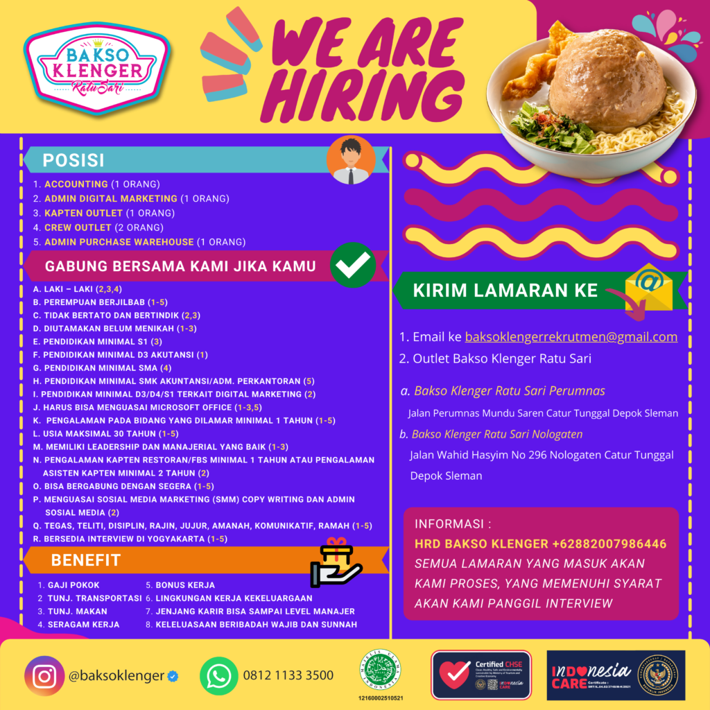 Lowongan Kerja Accounting - Admin Digital Marketing - Kapten Outlet ...