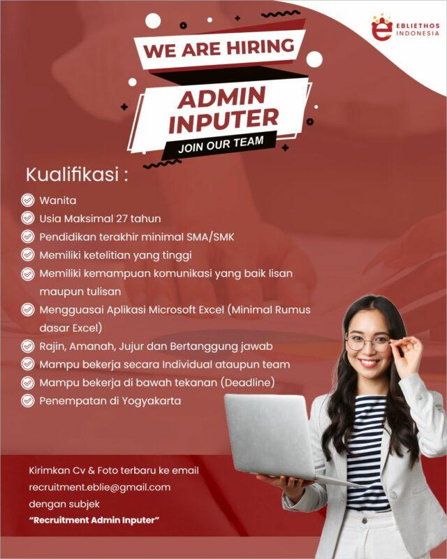 Lowongan Kerja Admin Inputer - FB dan IG Advertiser di Ebliethos ...