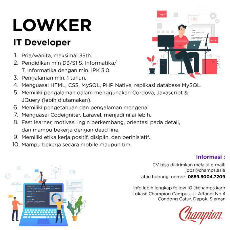 Lowongan Kerja Web Developer/IT Developer - Graphic Designer - Account ...