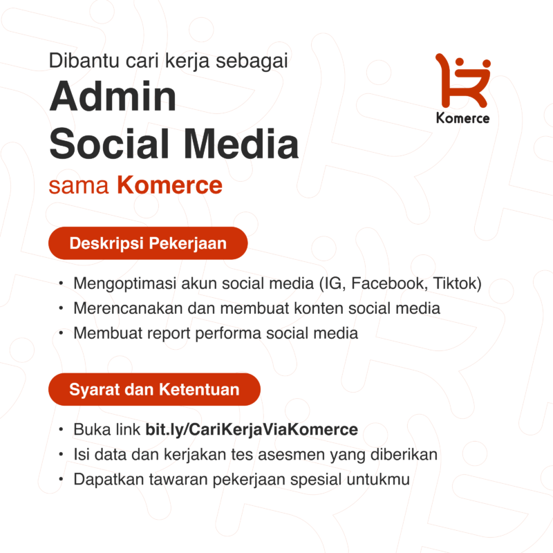 Lowongan Kerja Admin Social Media di Komerce - LokerJogja.ID