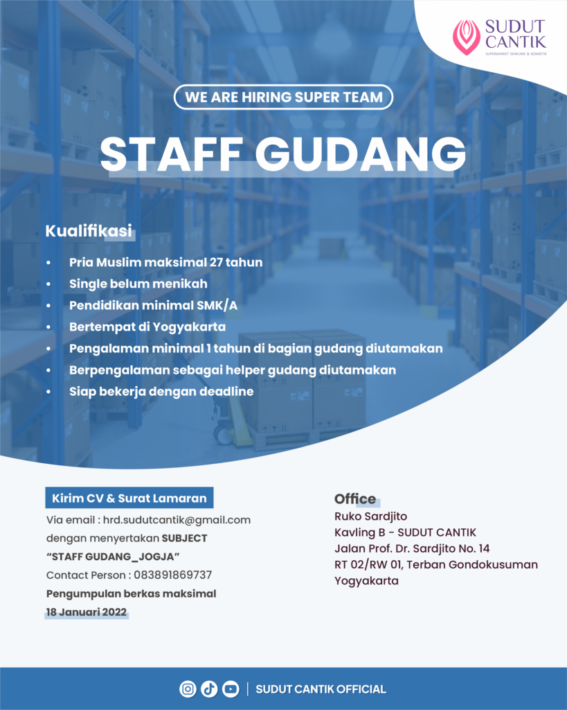 Lowongan Kerja Staff Gudang di CV. Sudut Cantik - LokerJogja.ID