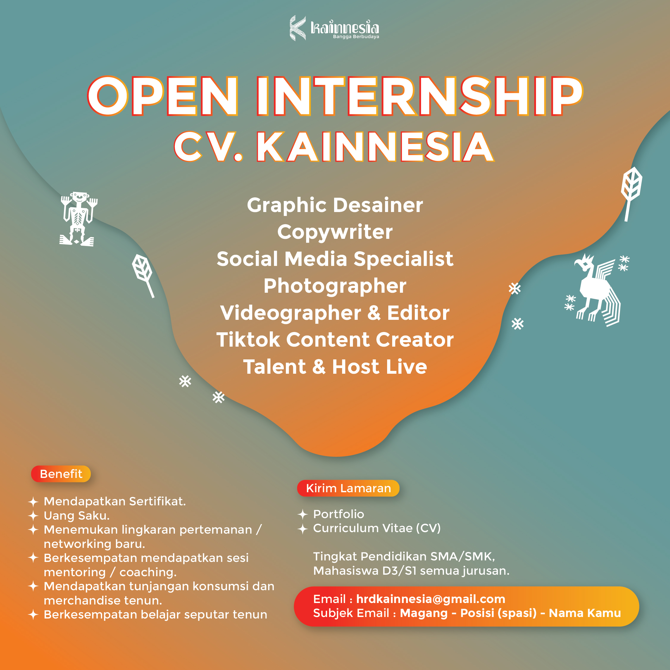 Lowongan Kerja Graphic Desainer - Copywriter - Social Media Specialist - Photographer ...
