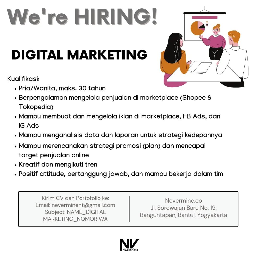 Lowongan Kerja Digital Marketing di Nevermine.co - LokerJogja.ID