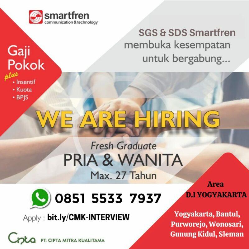 Lowongan Kerja SDS dan SGS Smartfren di PT. Cipta Mitra Kualitama - LokerJogja.ID