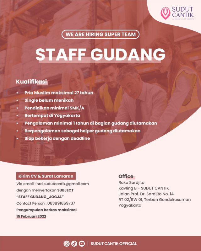 Lowongan Kerja Staff Gudang di CV. Sudut Cantik - LokerJogja.ID